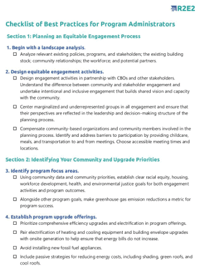 Residential Retrofits for Energy Equity Checklist - Deep Energy Retrofits Residential Retrofits for Energy Equity Checklist - Deep Energy Retrofits